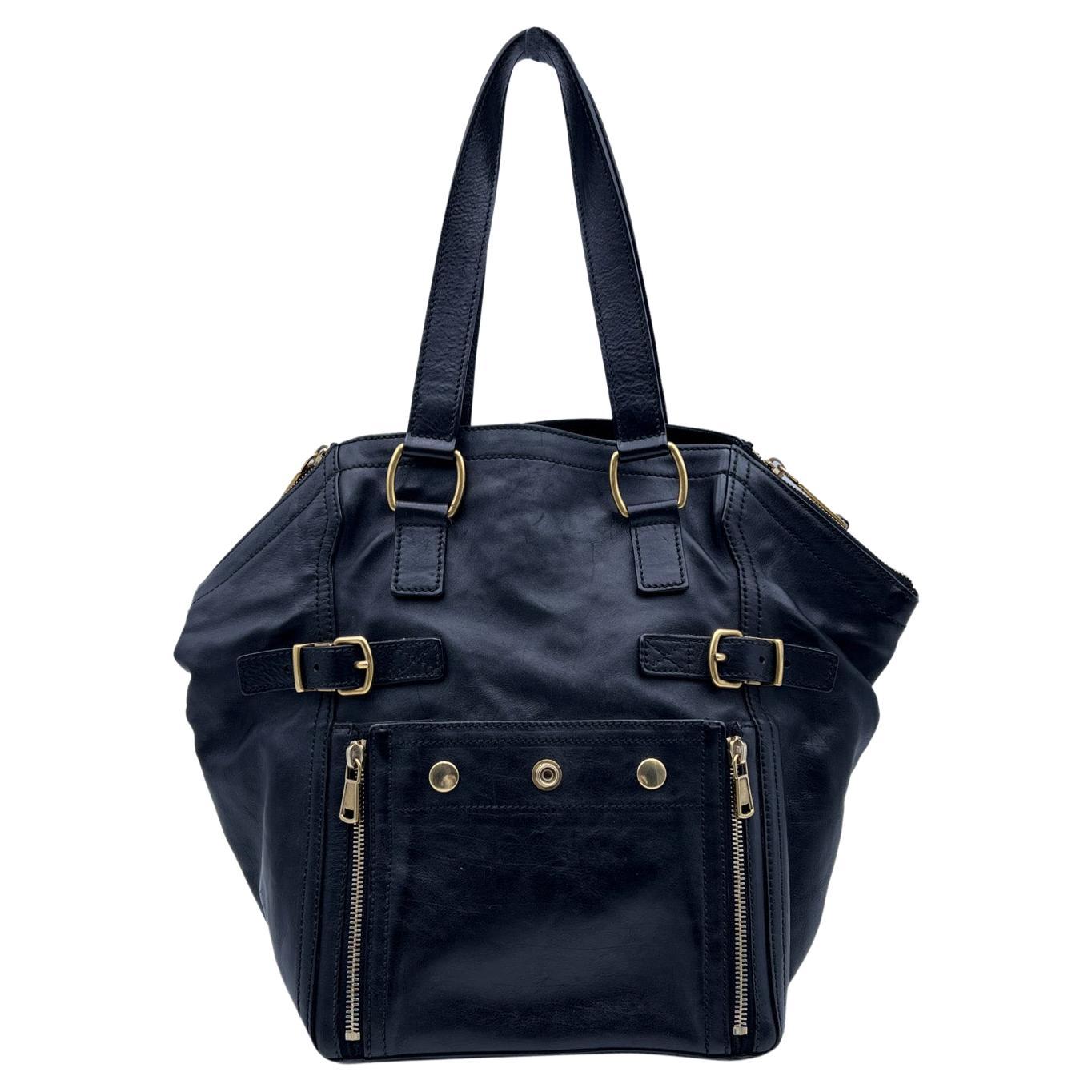 Yves Saint Laurent Brown Leather Large Muse Tote Shoulder Bag For Sale ...