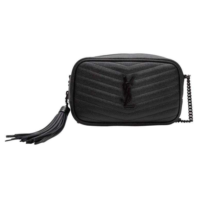 Yves Saint Laurent Black Mini Lou Camera Bag For Sale at 1stDibs