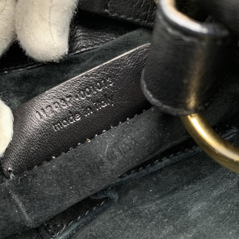 Yves Saint Laurent Black Ruffled Leather Hobo Tote Shoulder Bag For ...