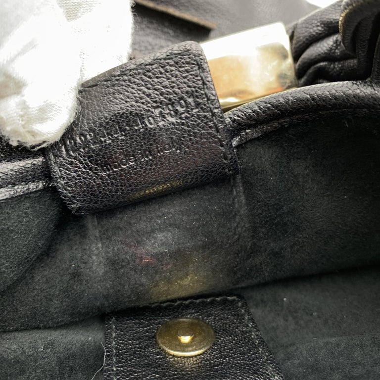 Yves Saint Laurent Black Ruffled Leather St Tropez Hobo Tote Bag For ...