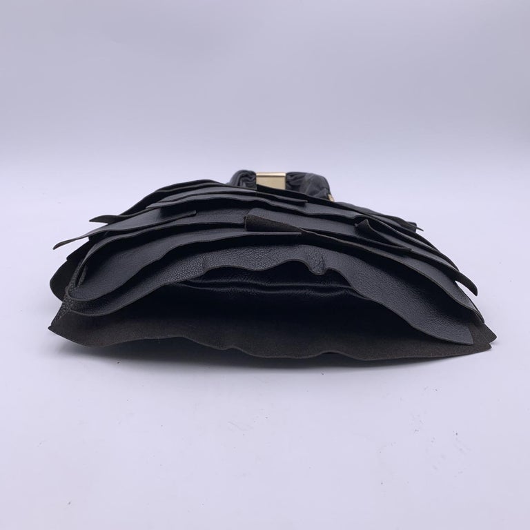 Yves Saint Laurent Black Ruffled Leather St Tropez Hobo Tote Bag For ...