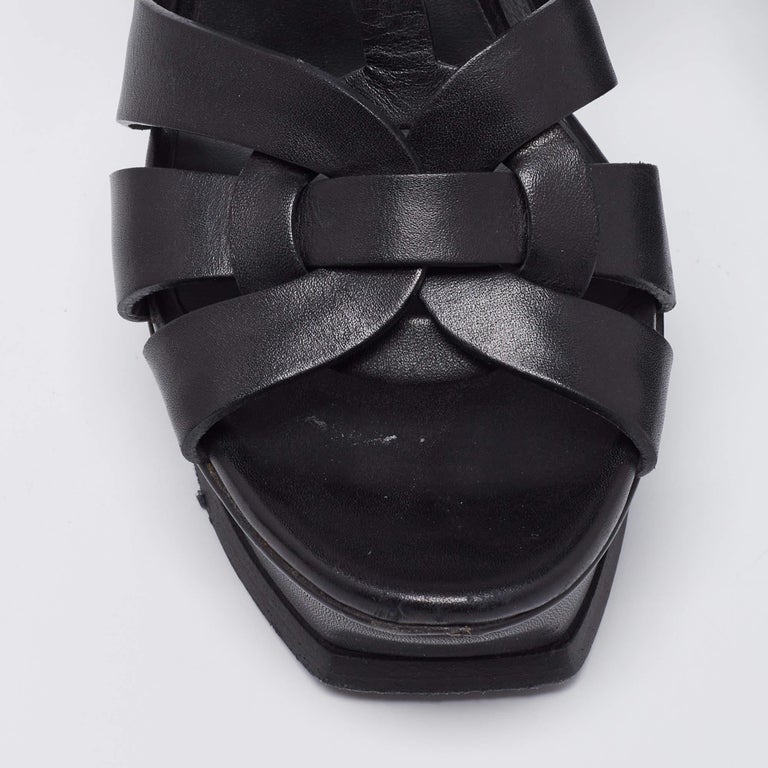 Yves Saint Laurent Black Tribute Platform Sandals Size 36 For Sale at ...