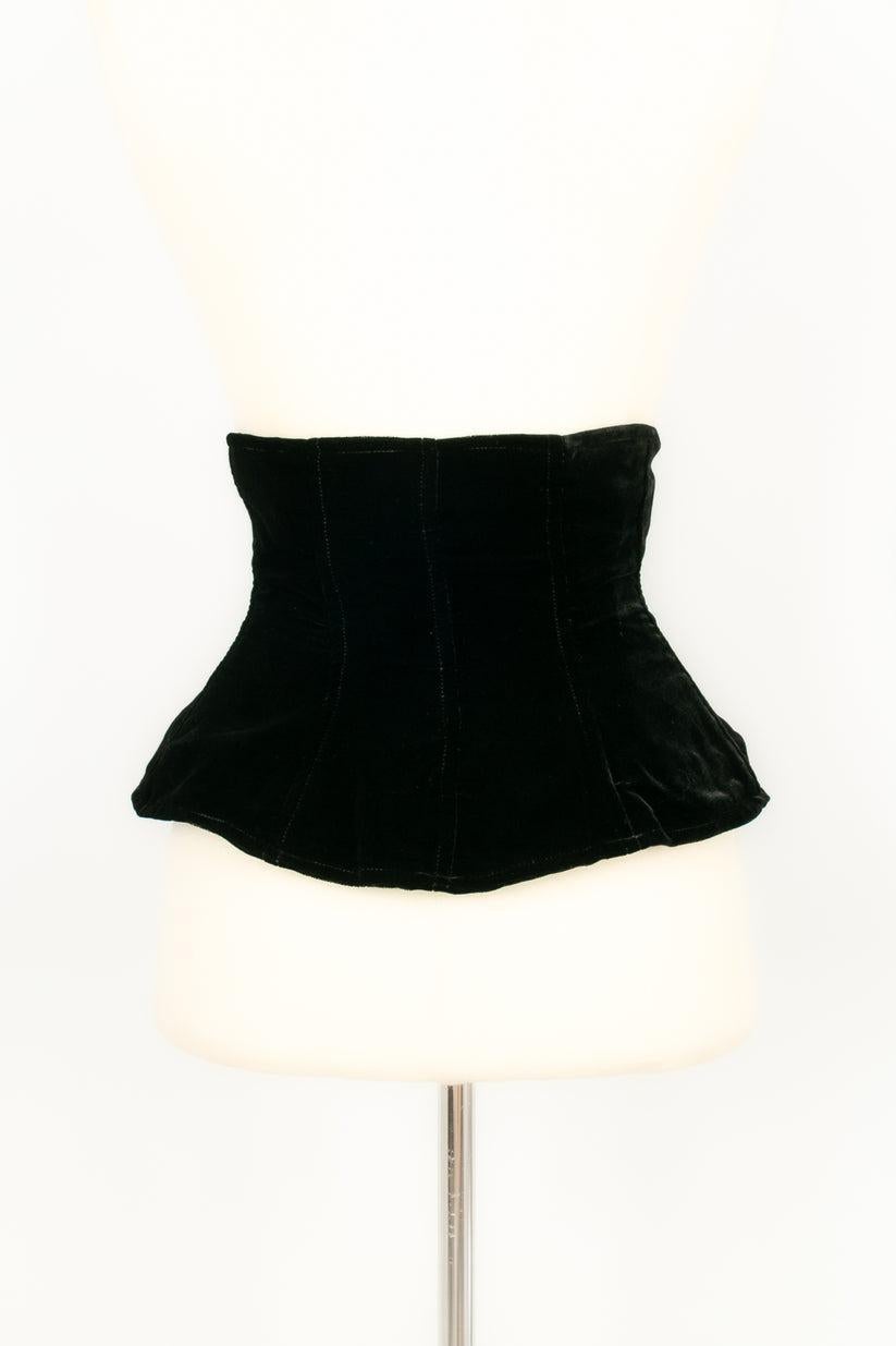 Yves Saint Laurent Black Velvet Corset Belt For Sale at 1stDibs