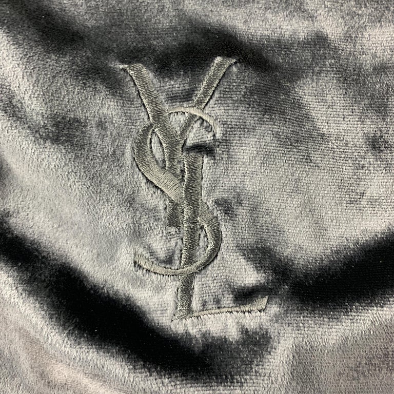 YVES SAINT LAURENT Black Velvet Fringe YSL Neck Scarf at 1stDibs ...