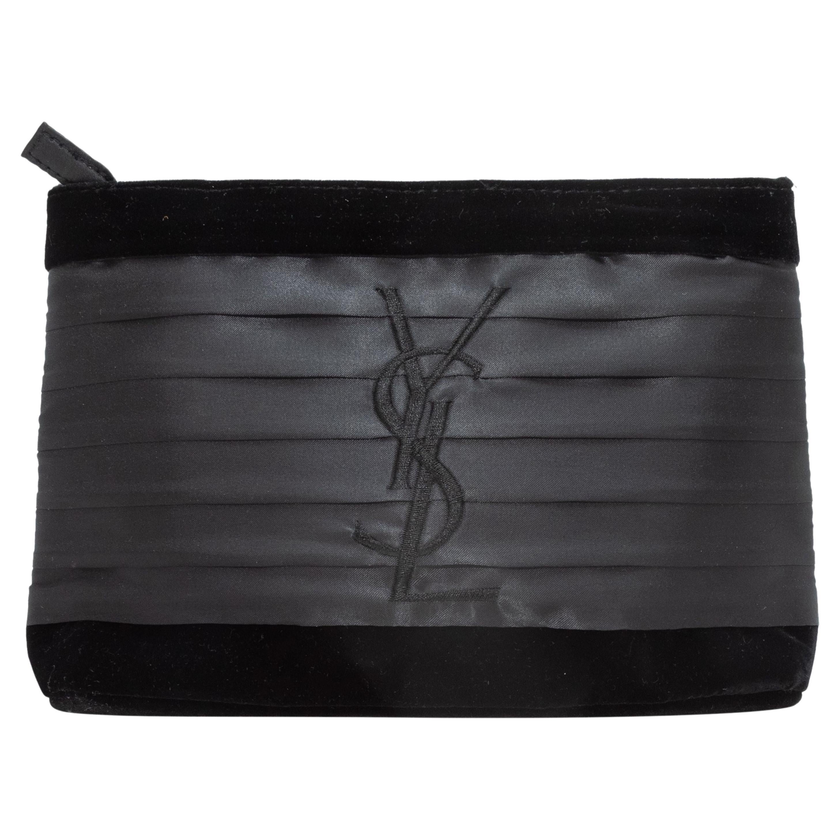 YSL NIB Black Silver Bifold Logo Wallet For Sale at 1stDibs