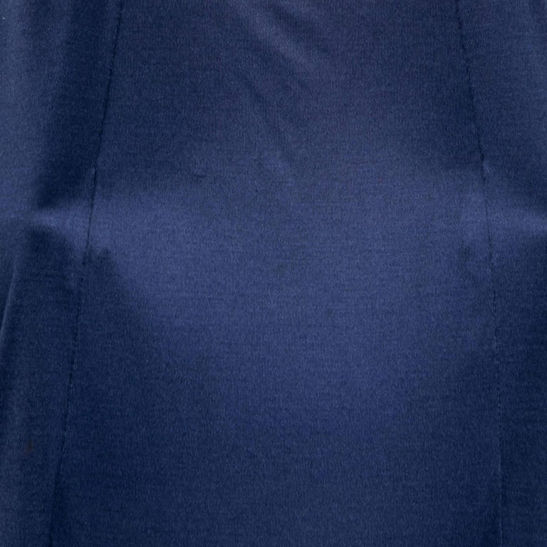 Yves Saint Laurent Blue Silk Knit Layered Sleeveless Maxi Dress S For ...