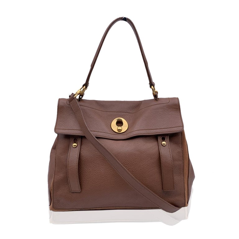 Yves Saint Laurent Brown Leather Muse 2 Two Satchel Bag with Strap For ...