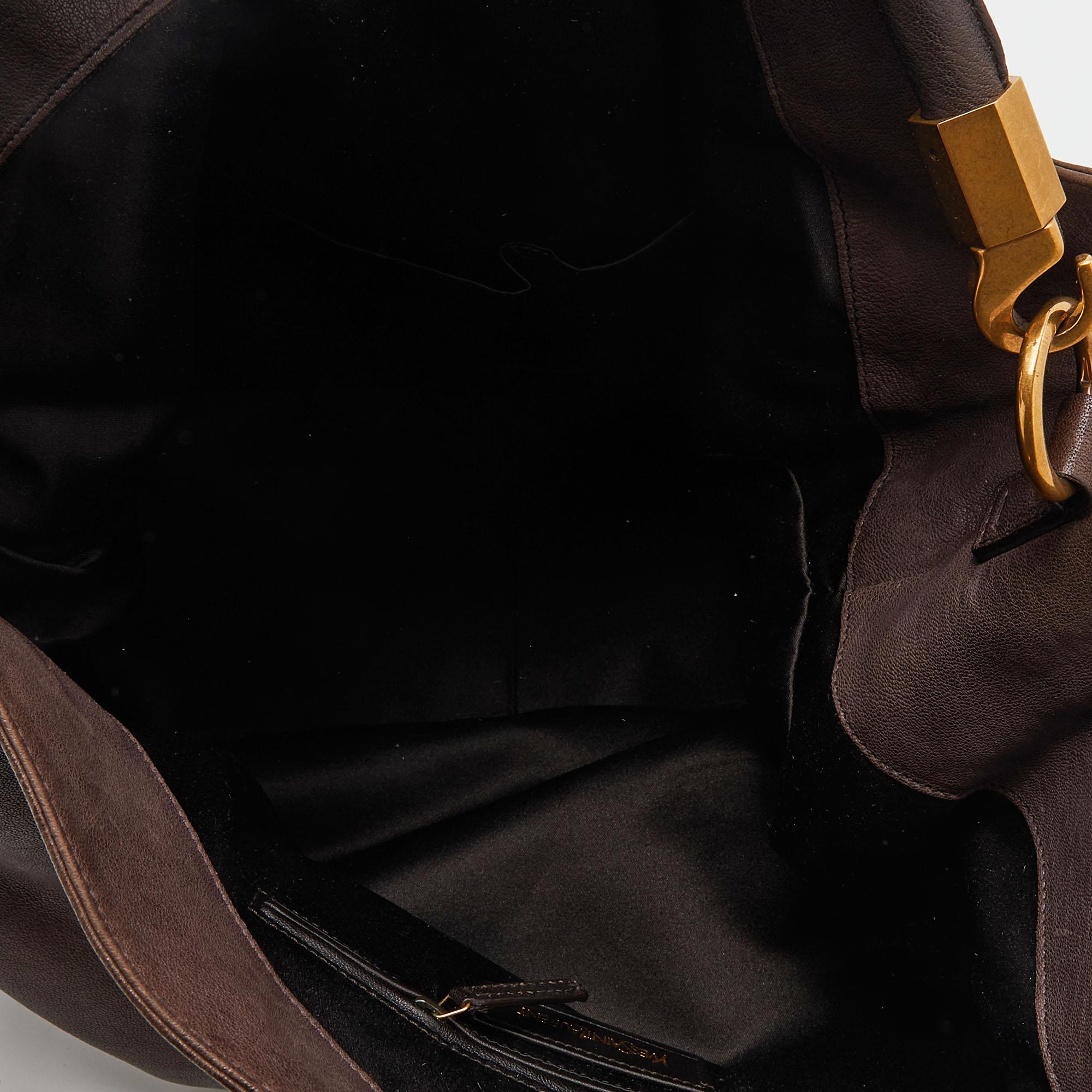 Yves Saint Laurent Brown Leather Roady Hobo at 1stDibs | authentic ysl ...