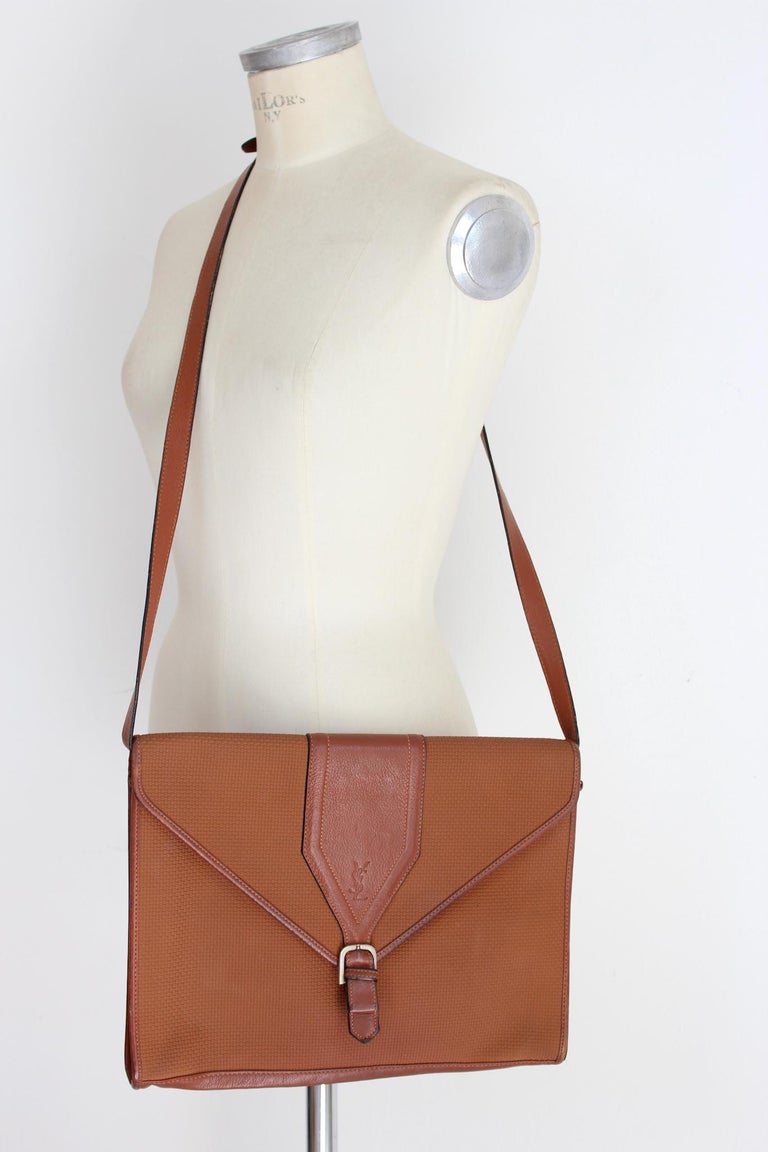 Yves Saint Laurent Brown Leather Vintage Shoulder Bag 1980s at 1stDibs