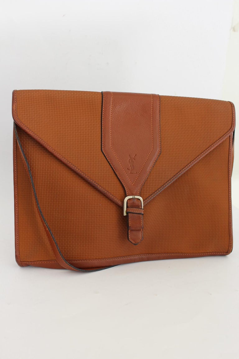 Yves Saint Laurent Brown Leather Vintage Shoulder Bag 1980s at 1stDibs