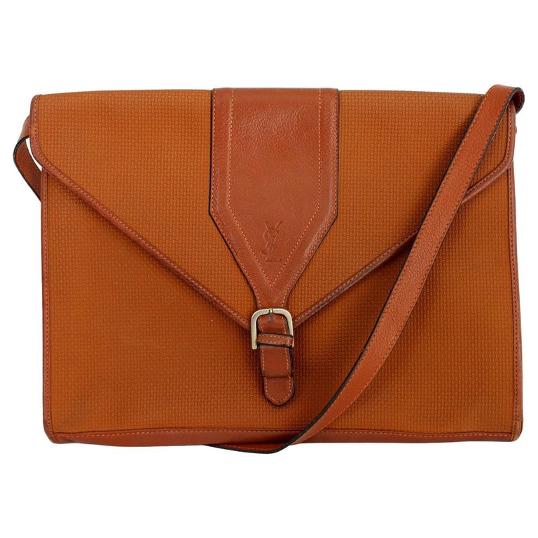 Yves Saint Laurent Brown Leather Vintage Shoulder Bag 1980s at 1stDibs