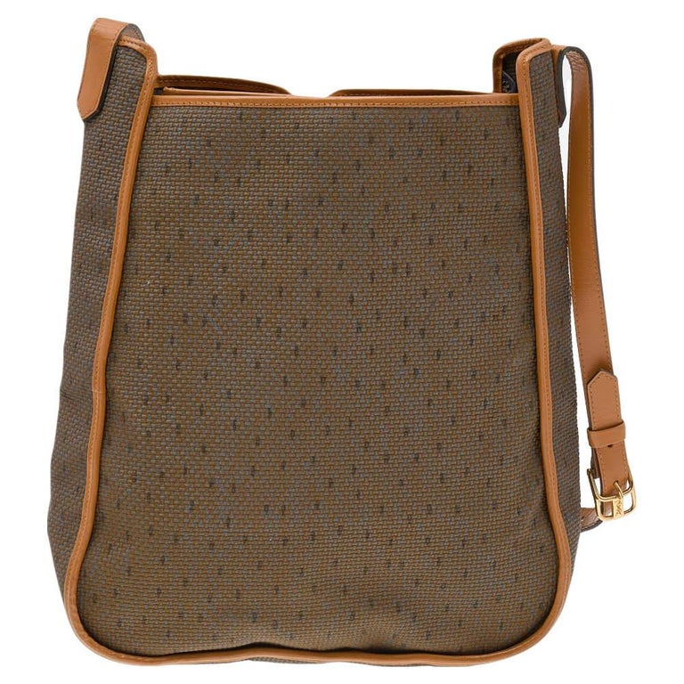 Yves Saint Laurent Brown/Tan Coated Canvas And Leather Vintage Shoulder ...