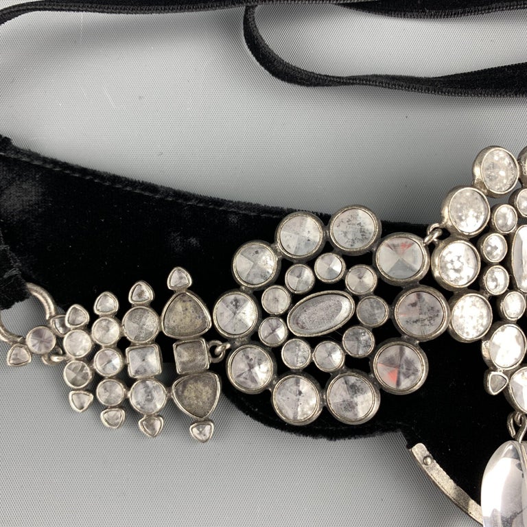 YVES SAINT LAURENT by TOM FORD Fall 2002 Black and Silver Velvet Metal ...