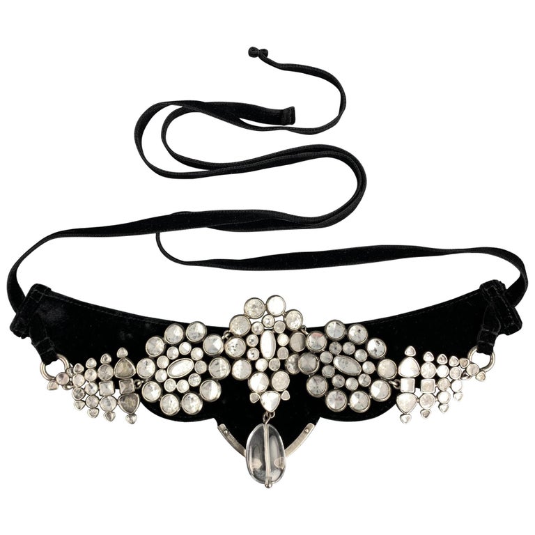 YVES SAINT LAURENT by TOM FORD Fall 2002 Black and Silver Velvet Metal ...