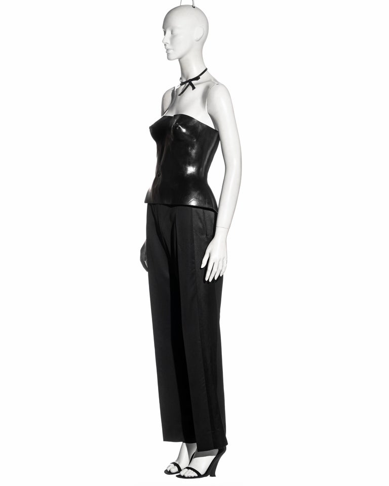 Yves Saint Laurent by Tom Ford moulded leather corset runway ensemble ...