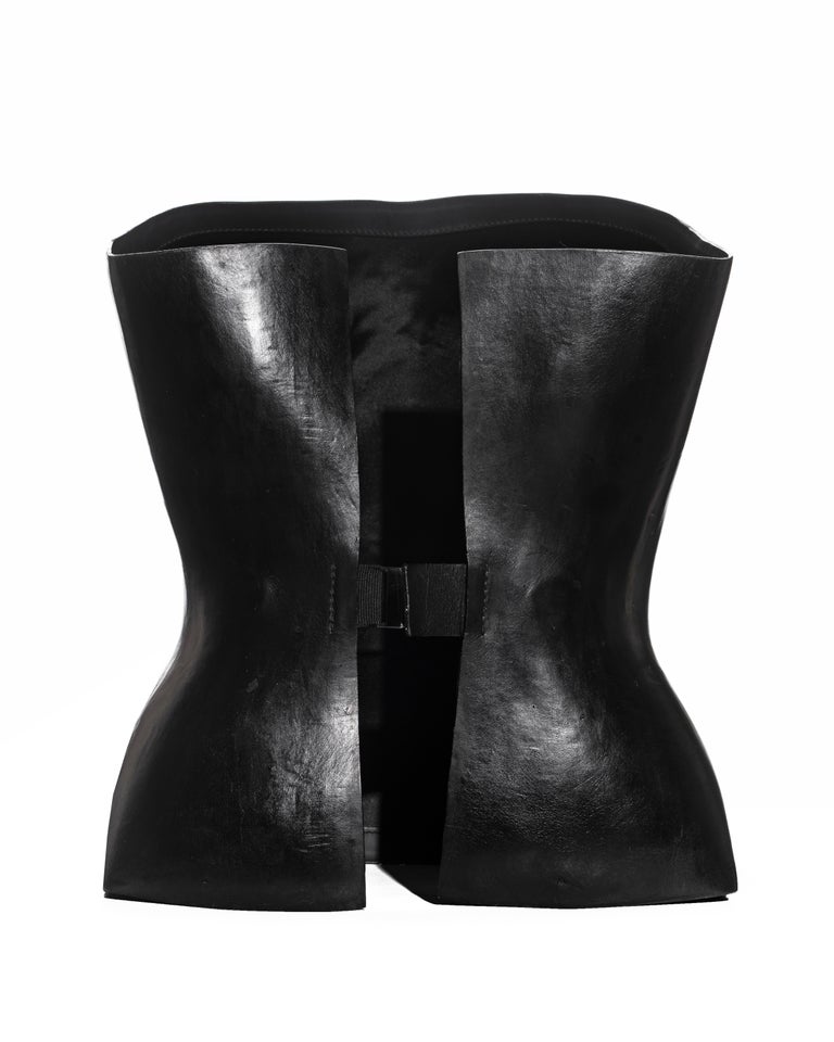 Yves Saint Laurent by Tom Ford moulded leather corset runway ensemble ...