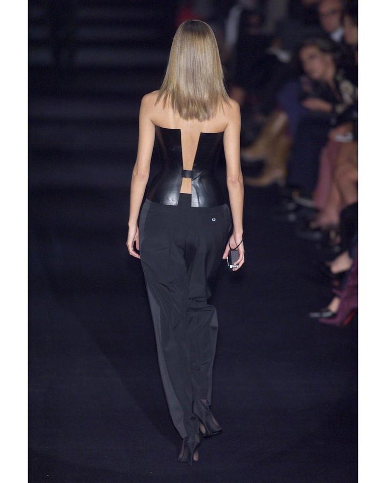 Yves Saint Laurent by Tom Ford moulded leather corset runway ensemble ...