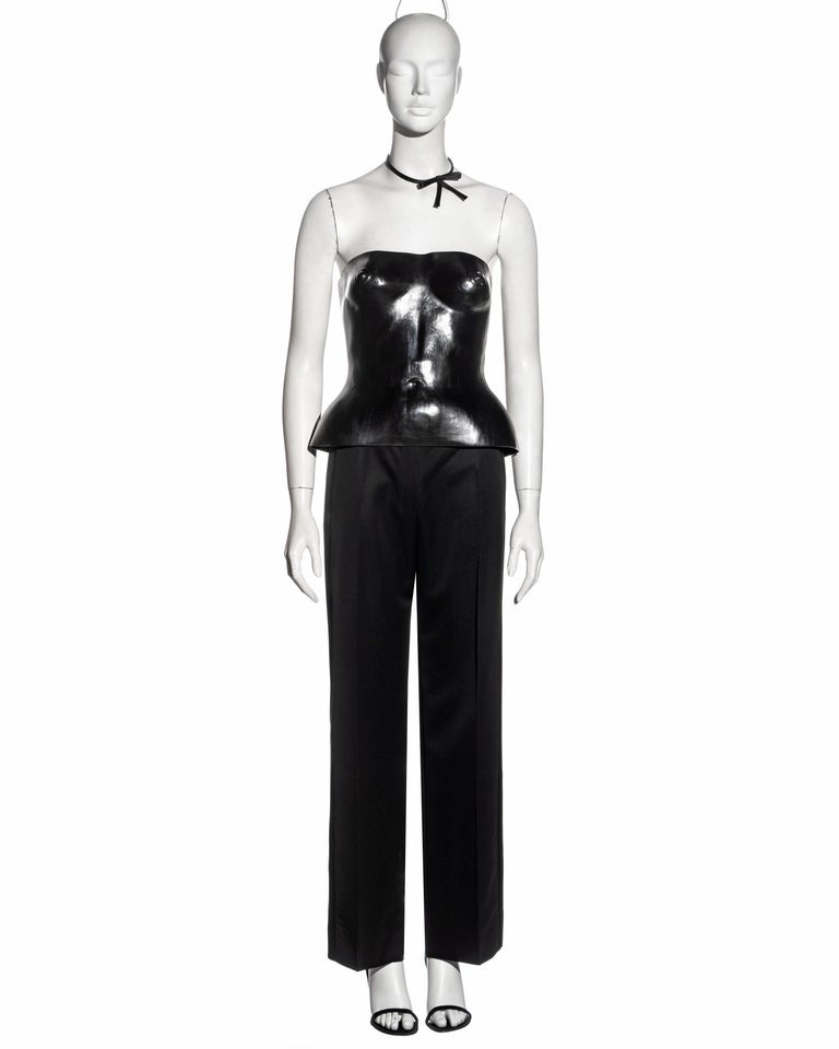 Yves Saint Laurent by Tom Ford moulded leather corset runway ensemble ...