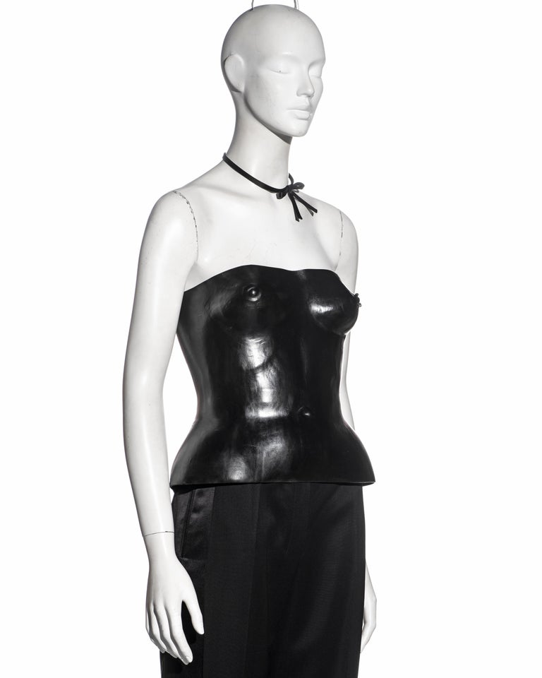 Yves Saint Laurent by Tom Ford moulded leather corset runway ensemble ...