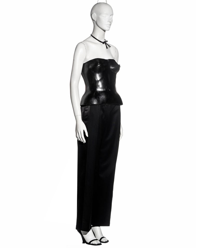Yves Saint Laurent by Tom Ford moulded leather corset runway ensemble ...