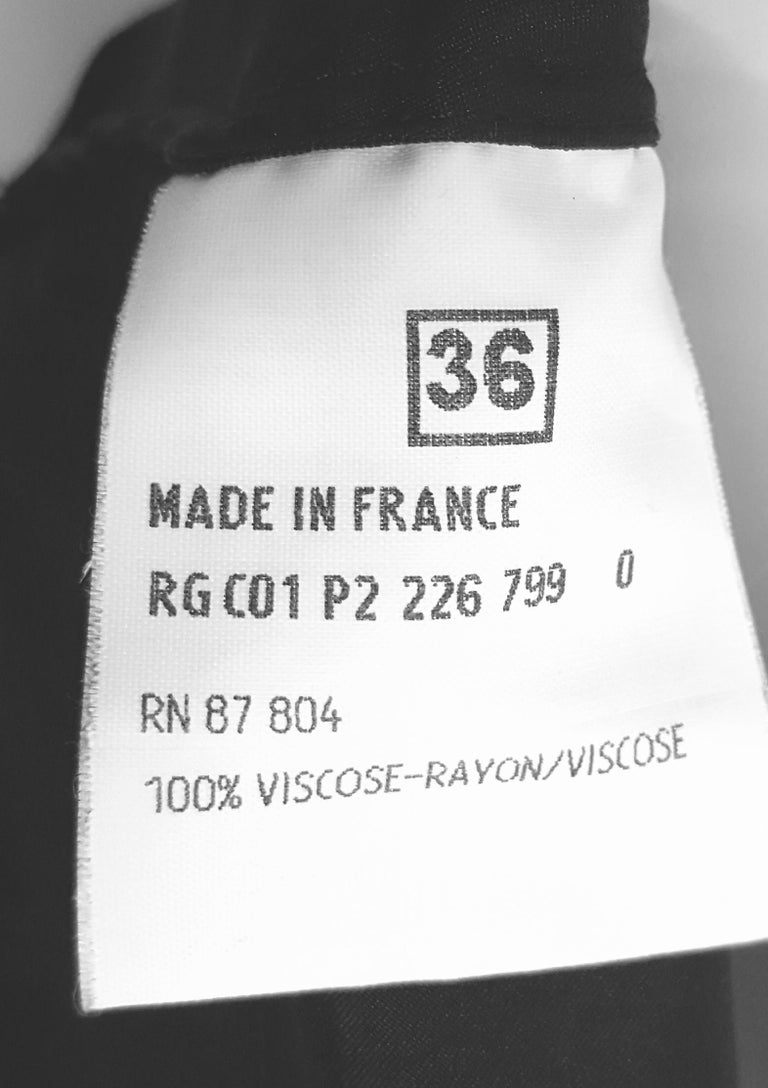 Yves Saint Laurent Tom Ford 2001 Ruched PlungingV Black Silk Spring ...