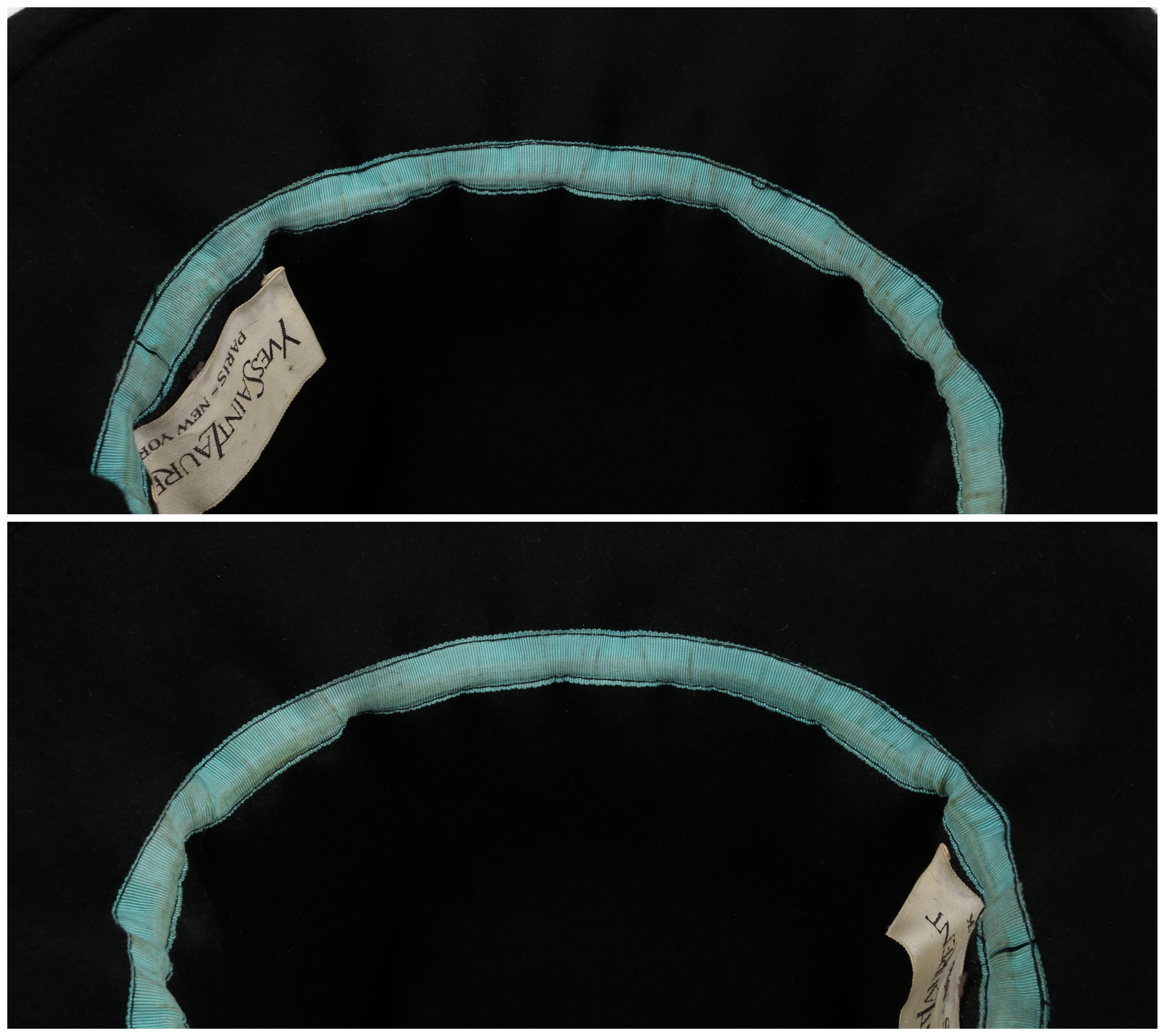 YVES SAINT LAURENT c.1960’s YSL Black Felted Fur Top Handle Bucket Hat ...