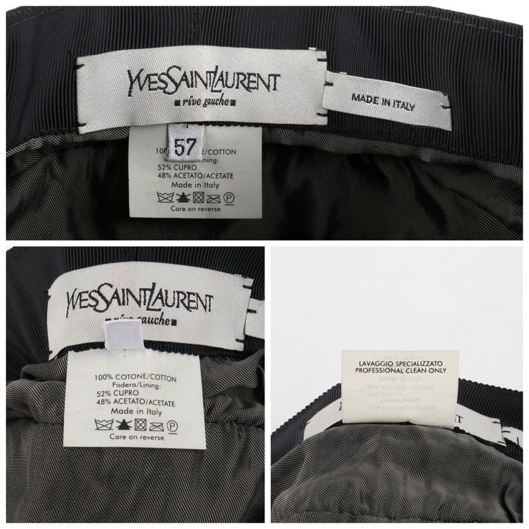 YVES SAINT LAURENT c.2000's Black Gold Breaton Military Hat YSL at 1stDibs