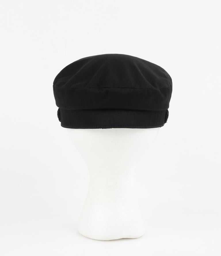 YVES SAINT LAURENT c.2000's Black Gold Breaton Military Hat YSL at 1stDibs