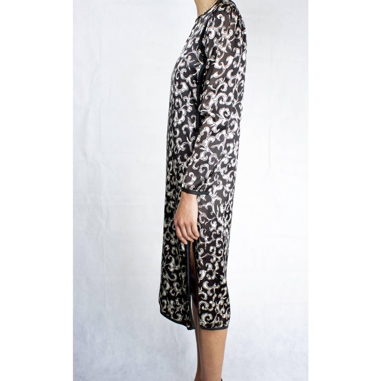 Yves Saint Laurent Chinese collection baroque print satin dress, 1977 ...