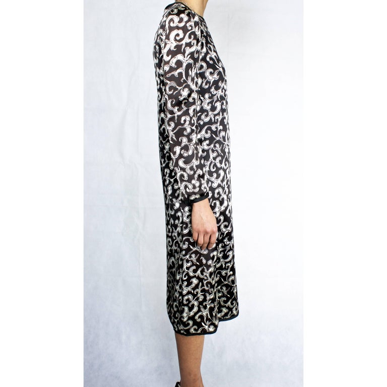 Yves Saint Laurent Chinese collection baroque print satin dress, 1977 ...