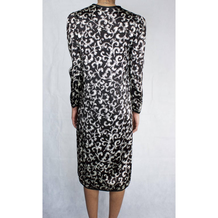 Yves Saint Laurent Chinese collection baroque print satin dress, 1977 ...