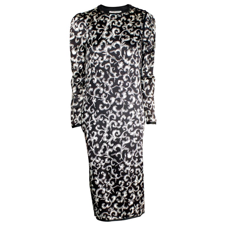 Yves Saint Laurent Chinese collection baroque print satin dress, 1977 ...