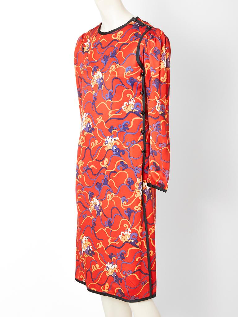 Yves Saint Laurent Chinese Collection Patterned Dress at 1stDibs