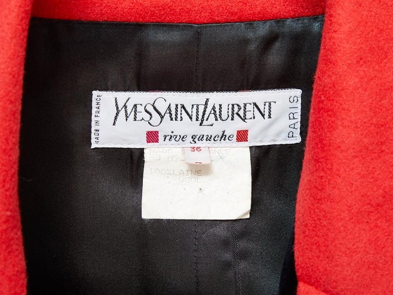 Yves Saint Laurent Double Breasted Coat For Sale at 1stDibs