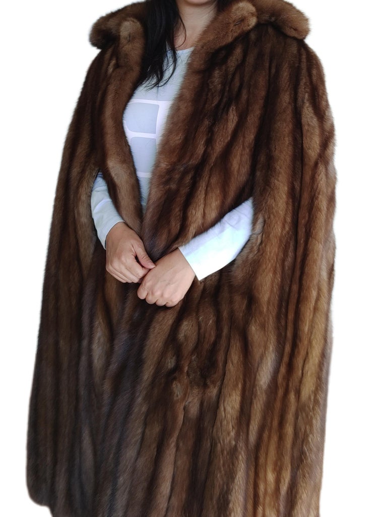 Yves Saint Laurent Fourrures Russian Sable Cape (Size L-XL) For Sale at ...