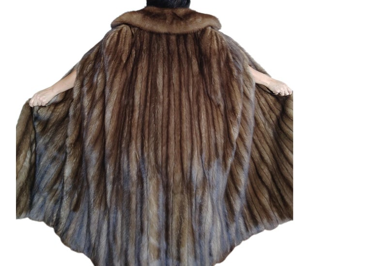 Yves Saint Laurent Fourrures Russian Sable Cape (Size L-XL) For Sale at ...