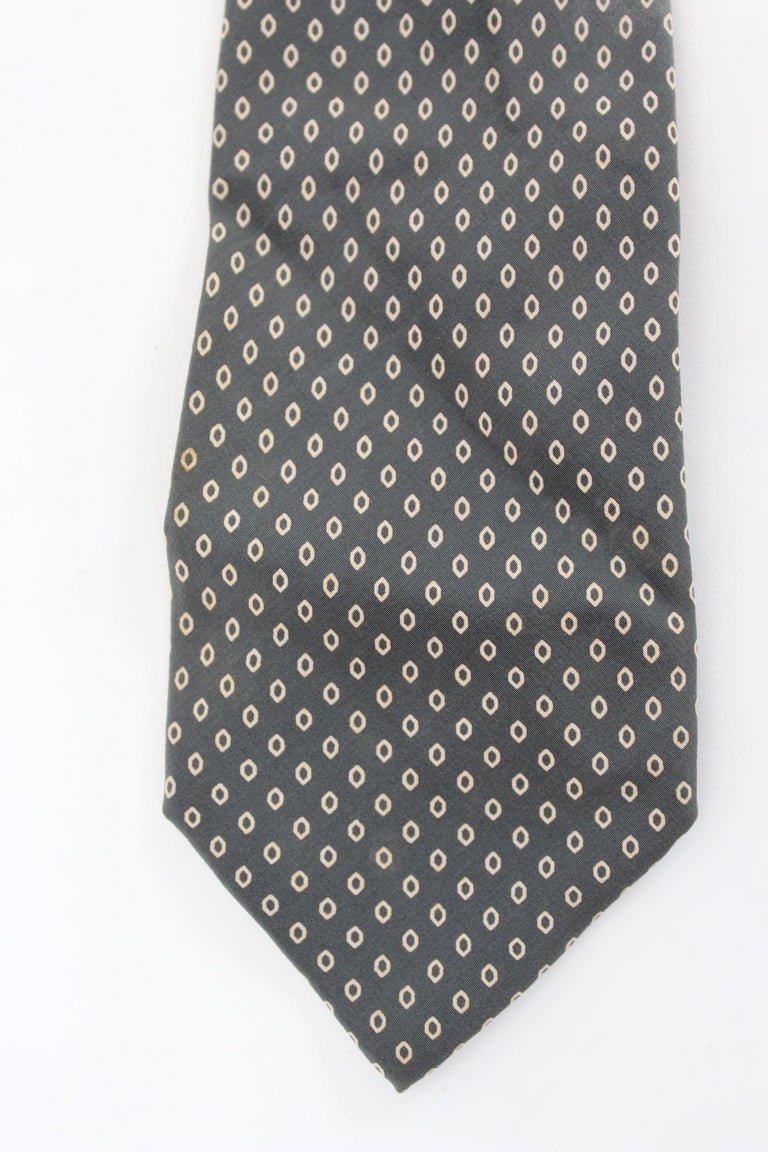 Yves Saint Laurent Gray Beige Silk Vintage Tie For Sale at 1stDibs