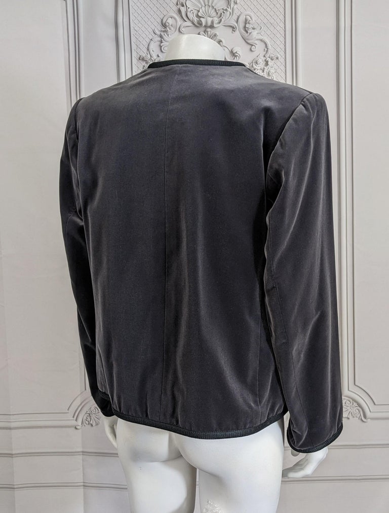 Yves Saint Laurent Gray Velvet Jacket For Sale at 1stDibs