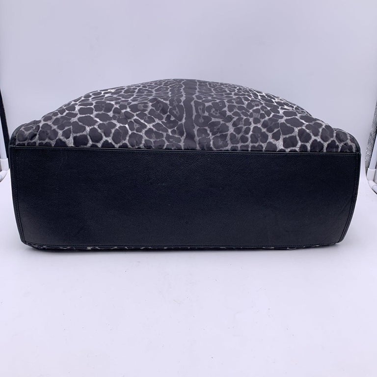 Yves Saint Laurent Grey Animalier Leopard Nylon Large Tote Bag For Sale ...