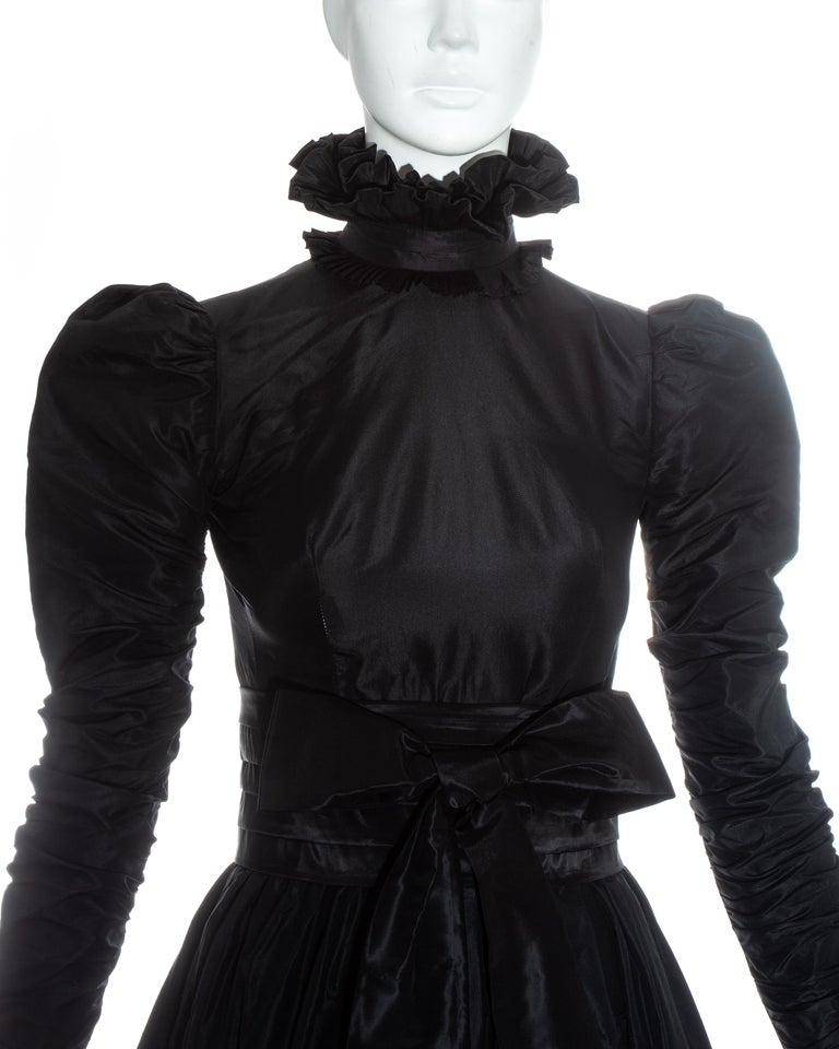 Yves Saint Laurent Haute Couture black silk taffeta evening dress, fw ...