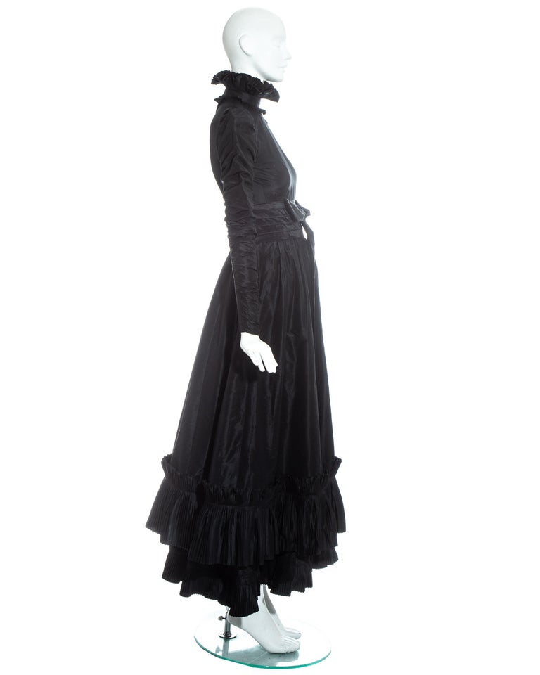 Yves Saint Laurent Haute Couture black silk taffeta evening dress, fw ...