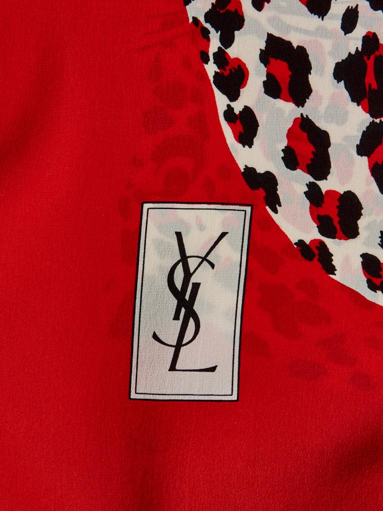 Yves Saint Laurent Large Leopard Pattern Scarf at 1stDibs
