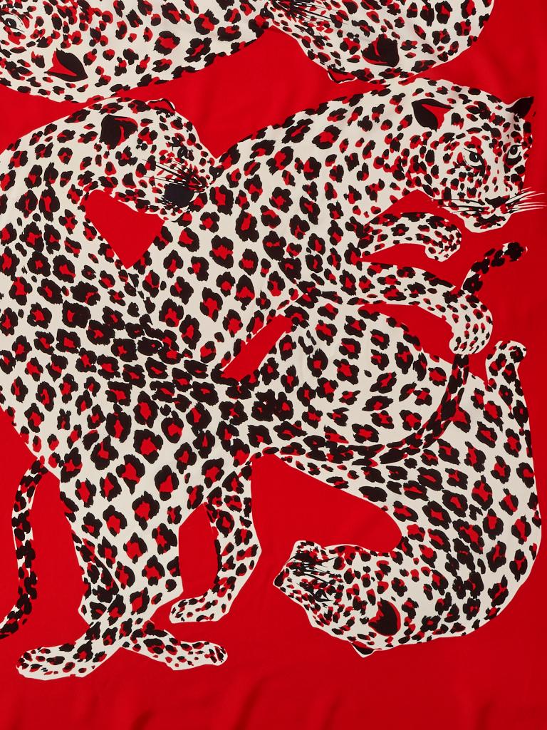 Yves Saint Laurent Large Leopard Pattern Scarf at 1stDibs