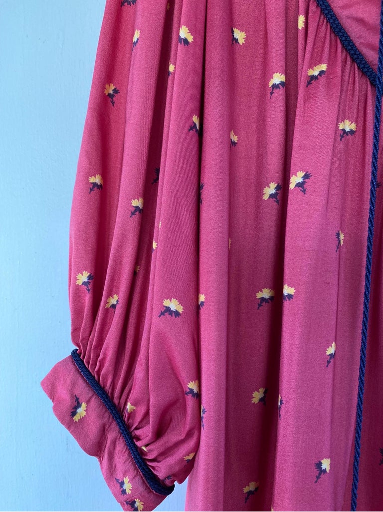 Yves Saint Laurent Late 60s early 70s Vintage Silk Peasant Smock Dress ...