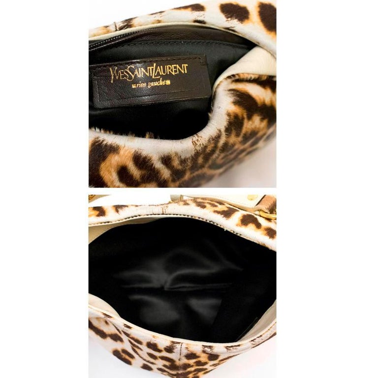 Yves Saint Laurent Leopard Print Ponyhair Shoulder Bag For Sale at 1stDibs