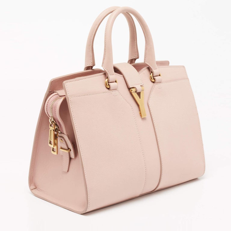 Yves Saint Laurent Light Pink Leather Small Y-Ligne Cabas Tote For Sale ...