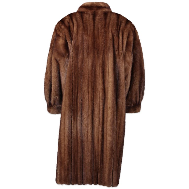 Yves Saint Laurent Long Brown Fur Coat at 1stDibs