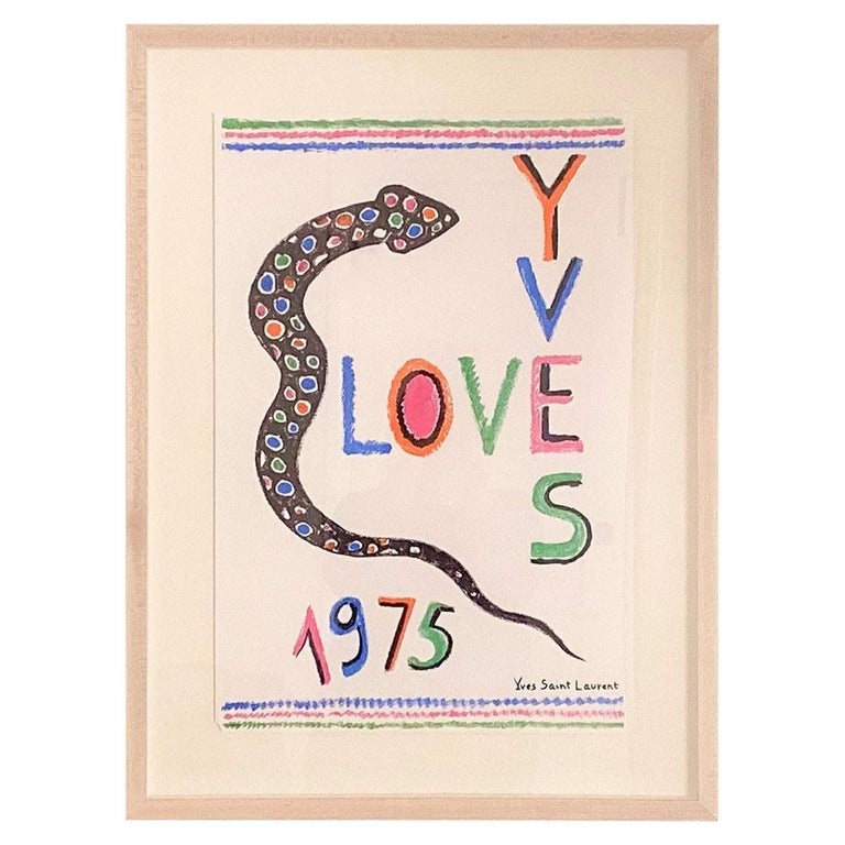 Yves Saint Laurent "Love" Lithograph Poster, 1975 at 1stDibs