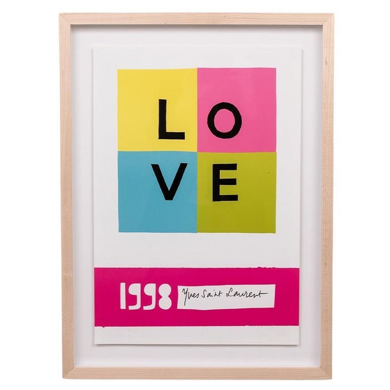 Yves Saint Laurent Love Poster, 1998 For Sale at 1stDibs