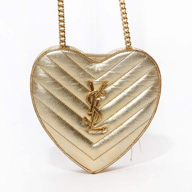 Yves Saint Laurent Matelasse Chevron Heart Bag at 1stDibs | ysl heart ...